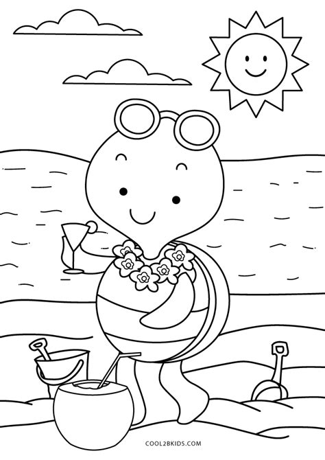 Free Cute Summer Coloring Pages Printable Fun Printables For Everyone