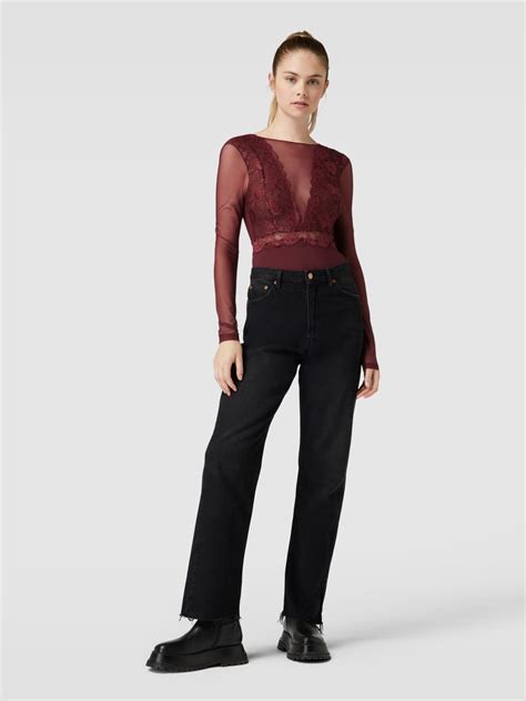 Pieces Body Mit Spitzenbesatz Modell Sicca Bordeaux Online Kaufen