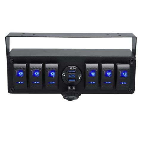 6 Gang Rocker Toggle Switch Surface Mount Box Enclosure 12v Panel Box Wquick Charge 30 Usb