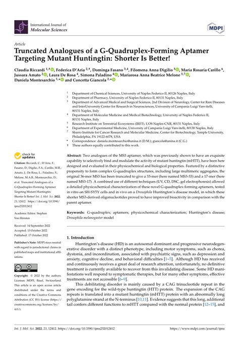 Pdf Truncated Analogues Of A G Quadruplex Forming Aptamer Targeting
