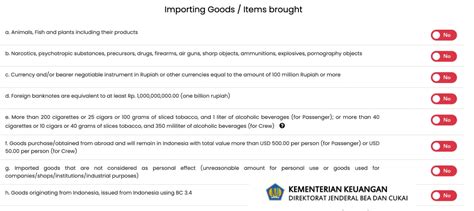 Customs Declaration Form Bali Indonesia Official Link
