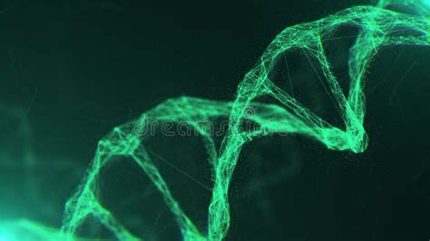 Green Binary Molecules Structure DNA Model Rotating Medical D Animation Stock Footage Video