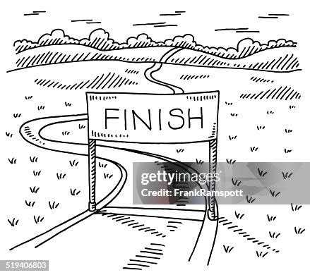 Finish Line Path Landscape Drawing High Res Vector Graphic Getty Images