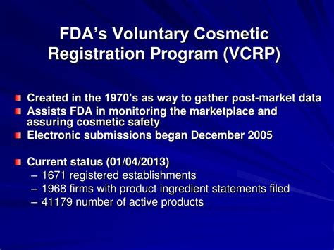 Ppt Cosmetics Fda Regulatory Programs And Perspectives Powerpoint