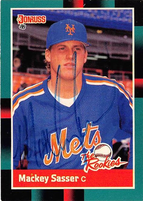 Mackey Sasser Autographed Baseball Card New York Mets 1988 Donruss