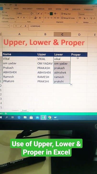 Upper Lower And Proper In Excel Youtube
