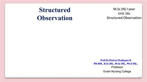 Structured Observation Pptx