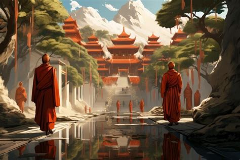 El Monasterio De Los Monjes Genera Ai Foto Premium