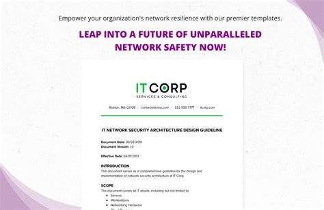 It Network Security Architecture Design Guideline Template In Word Pdf