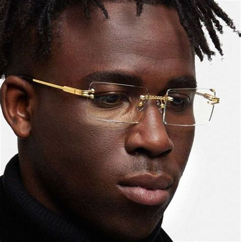 Vintage Gold Frame Clear Tint Square Lens Rimless Rectangle Eyewear Glasses Ebay Vintage Hip