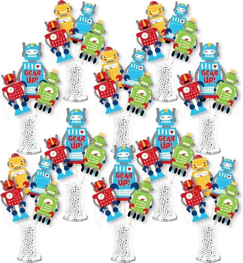 Big Dot Of Happiness Gear Up Robots Centerpiece Sticks Showstopper Table Toppers 35 Pieces