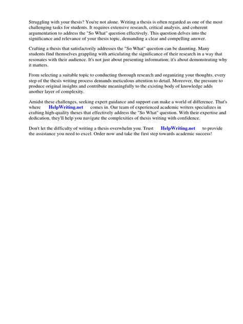 Thesis So What Question Pdf Thesis Essays