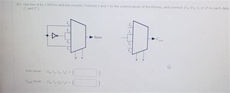 Solved B ﻿use Two 4 To 1 ﻿muxes And One Inverter Connect