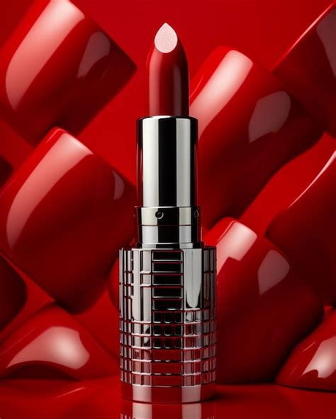 Premium Ai Image Red Product Glamour Kiss Makeup Gloss Make Cosmetics