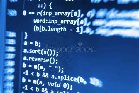 Programming Coding Source Code Screen Stock Image Image Of High