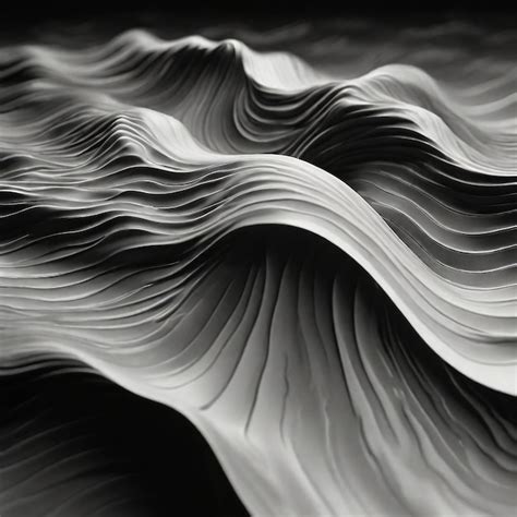 Premium Photo Monochrome Wave Lines Abstract Background On Black And
