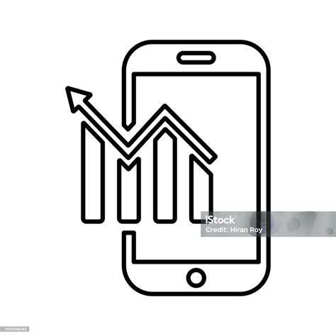 Smartphone Analysis Diagram Statistics Outline Icon Stock Illustration