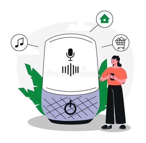 Voice Assistant Speaker For Smart Home Automation Stock Vector