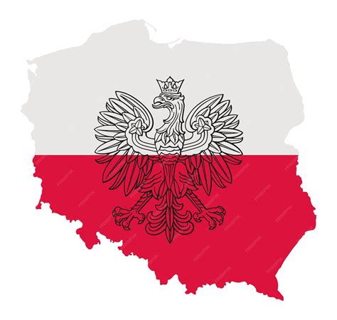 Premium Vector Poland Map With Eagle And White Red Polish Flag