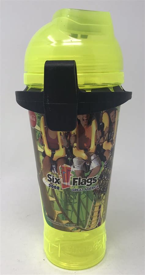 Six Flags Great America Souvenir Cup Water Bottle Roller Coaster 2008