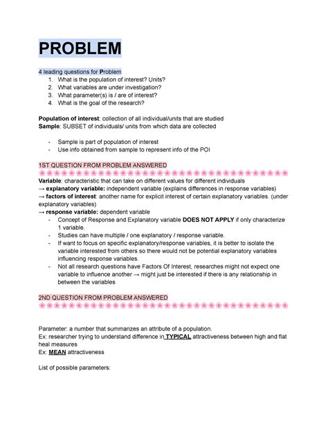 Untitled Document Plan Stage Of Ppdac Problem 4 Leading Questions For Problem 1 What Is The