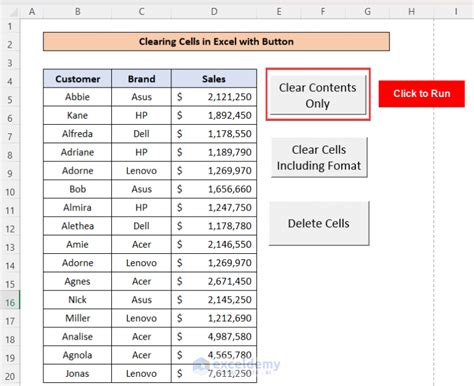 How to Clear Cells in Excel with Button (with Detailed Steps)