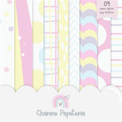 Papel Digital Arco íris Candy Colors Elo7 Produtos Especiais