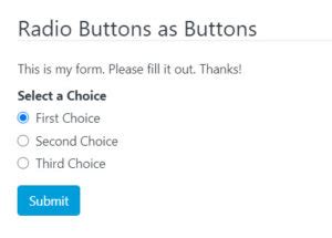 How To Display Radio Buttons As Buttons Easy Forms Support