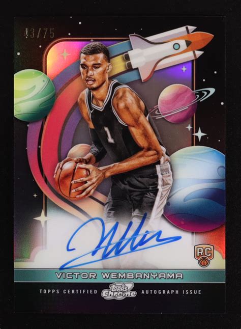 Victor Wembanyama 2023 24 Topps Cosmic Chrome First Flight Signatures