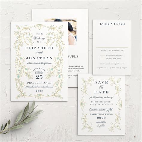 Peacock Flourish Response Cards By Basic Invite