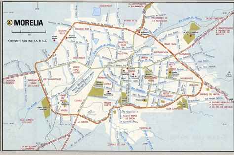 Morelia City Map Free Detailed Map Of Morelia City Mexico