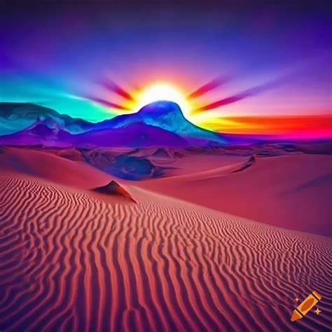 Psychedelic Desert Landscape On Craiyon