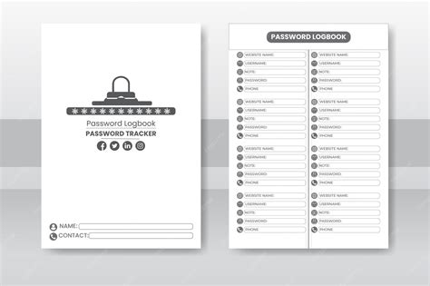Premium Vector Social Media Password Tracker Log Book Kdp Interior