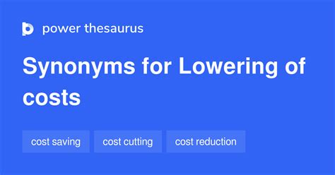 Lowering Of Costs Synonyms 42 Words And Phrases For Lowering Of Costs