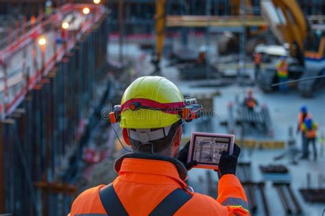 A Man Wearing An Orange Jacket Is Holding A Camera An Engineer