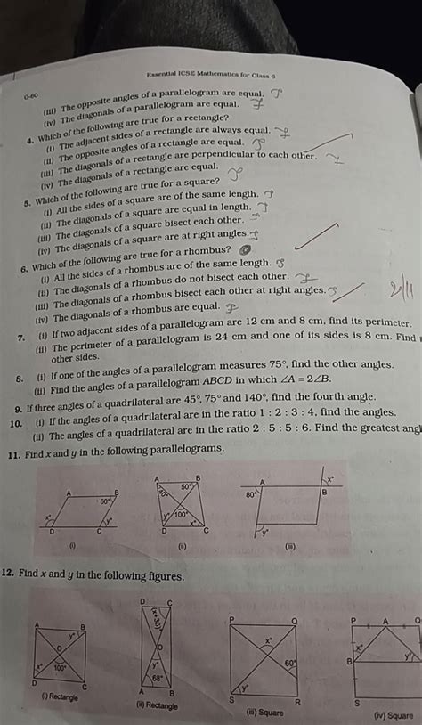 I If One Of The Angles Of A Parallelogram Measures 75∘ Find The Other