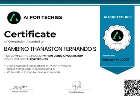 Learned Ai With Python At Techies Workshop Bambino Thanaston Fernando