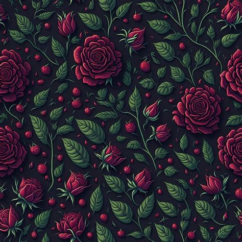 Flowers Vector Pattern Desing Premium Ai Generated Image
