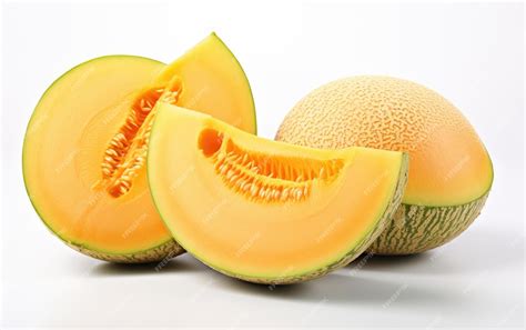 Premium Ai Image A Fresh Muskmelon Isolated On White