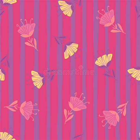 Contemporary Flower Seamless Pattern Cute Stylized Flowers Wallpaper Stock Vector