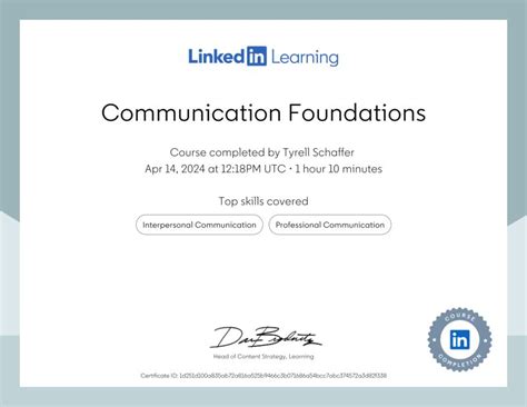 Just Finished The Course “communication Foundations” By Brenda Bailey