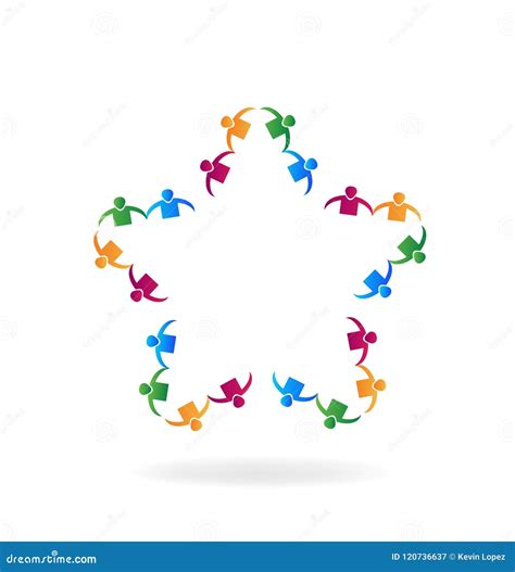 Star Shape Teamwork People Vector Stock Vector Illustration Of Network Marketing 120736637