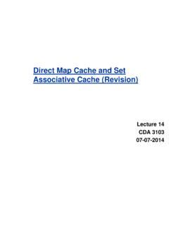 DirectMap Cache And Set Associative Cache Revision Directmap Cache And Set Associative Cache