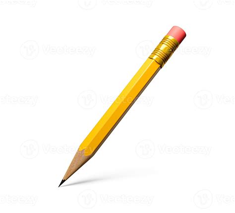 Sharpened Detailed Pencil Isolated On White Background 3d Illustration
