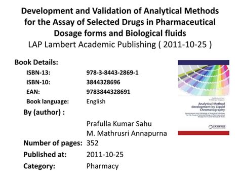 Analytical Method Development By Liquid Chromatography Ppt