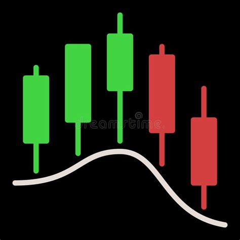 Candlestick Chart And Technical Analysis Vector Trading Colored Icon Or