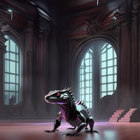 Creepy Lizard Premium Ai Generated Image