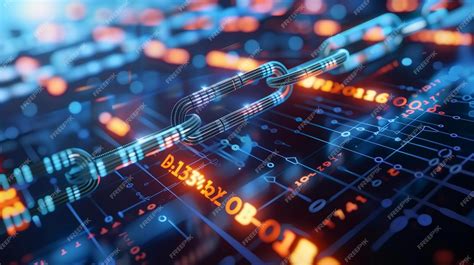 Premium Photo Blockchain Abstract Background Concept