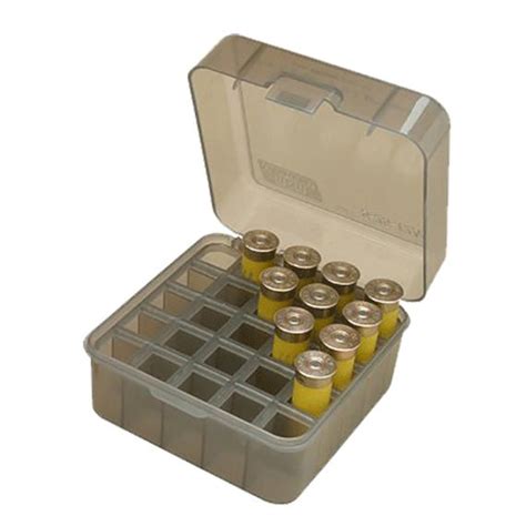 Mtm Case Gard Shotshell Box Flip Top Multi Gauge Shotgun Clear Smoke 25rds