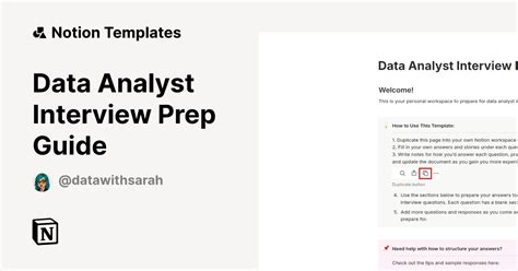 Data Analyst Interview Prep Guide Template Notion Marketplace
